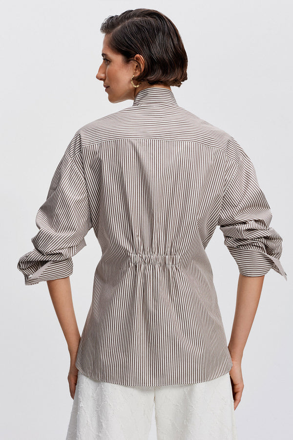 The Booker Shirt (Brown Stripe) | Wiggy Kit | Luxury Womenswear